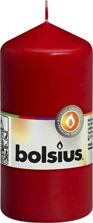 Bolsius 103614390141 Stumpenkerze, Paraffin Wax, Rot