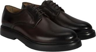 Desa Chaussures en Cuir Man &agrave; Enfiler - Mod&egrave;le &agrave; Lacets, Talon Plat, Respirantes | Brun - 44