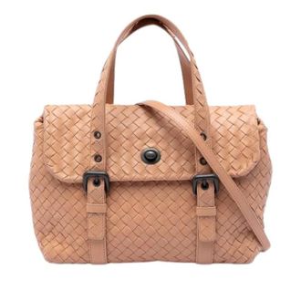 Bottega Veneta Pre-owned Woven Satchel - Femme - Pre-owned - Beige - Taille: ONE Size
