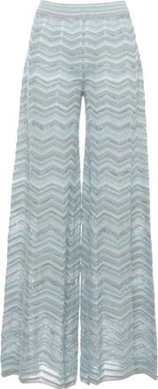 D.exterior Femme, Pantalons, Bleu, Taille: 38 FR Lurex Wide Pantalons