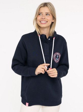 Zwillingsherz Troyer Anker Kreis Regular Fit, mit Zipper, Stehkragen, Kordelzug, Stickerei am R&uuml;cken