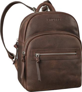 STILORD Alba Kleiner Leder Rucksack Damen Vintage Daypack City Rucksack | Mini Echtleder Rucksack für Shopping, Reisen, Büro & Uni, Farbe:sapelli - braun