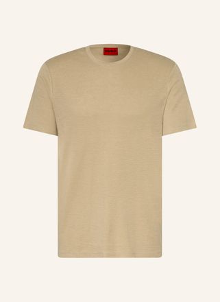 HUGO BOSS Hugo T-Shirt Dulerostee Mit Leinen beige