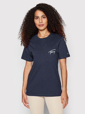 Tommy Jeans T-Shirt Signature DW0DW12940 Dunkelblau Relaxed Fit