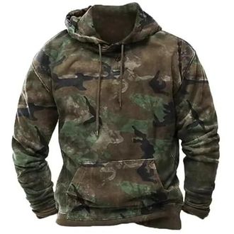 Generic Sweat a Capuche Homme Sweatshirt Hooded Hoodies pour Hommes Pullover Sweats &agrave; Capuche Camouflage avec Poche