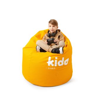Diablo Kindersitzsack KIDO by Sitzsack mit F&uuml;llung Gaming Sessel Beanbag PVC-Beschichtung Wasserabweisend 110 cm x 80 cm x 80 cm (Gelb)