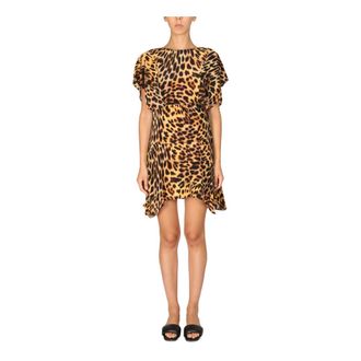 Stella McCartney Cheetah Print Silk Dress - - Dresses - Damen - Braun - S