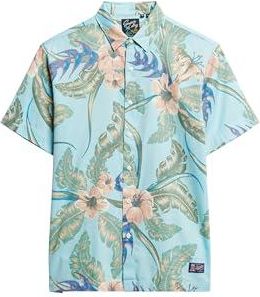 Superdry hawaïen R1-S/S Shirt (M), Bleu (Eden Hawaiian Blue), XXL Homme