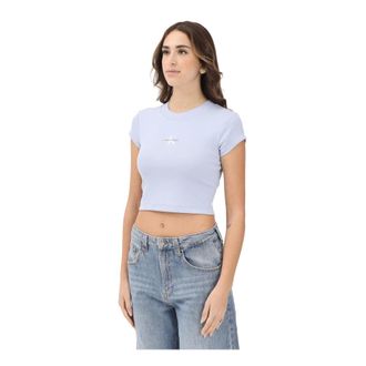 Calvin Klein Jeans Femme, Tops, Bleu, Taille: 40 FR Monogram Baby T-shirt