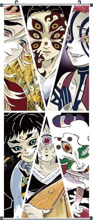 Coolchange Kimetsu no Yaiba Rollbild | Kakemono aus Stoff | 100x40cm | Motiv: 12 Teufelsmonde