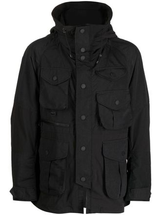 White Mountaineering veste cargo &agrave; capuche - Noir