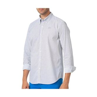 La Martina Homme, Chemises, Bleu, Taille: XL Diamond Poplin Shirt