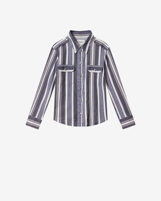 Isabel Marant Chemise Gelva - Femme - &Eacute;cru Et Bleu - Taille34 - Marant &Eacute;toile - Collection &Eacute;t&eacute; Femme - Nouvelle Collection Capsule High Summer