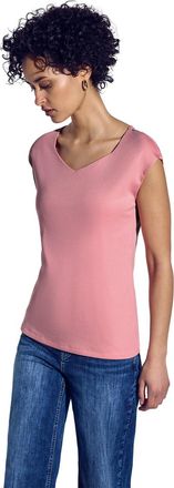 Street One Damen Shirt mit Diamant-Ausschnitt