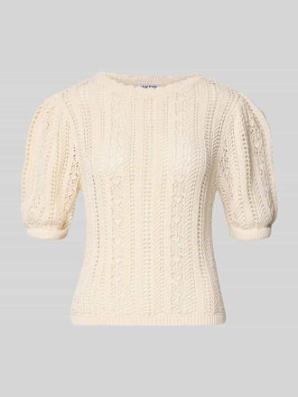 Jake*s Casual Strickshirt mit Rundhalsausschnitt und Wellensaum