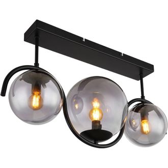 Globo Lighting deckenleuchte - Porry - schwarz - glas rauchglas