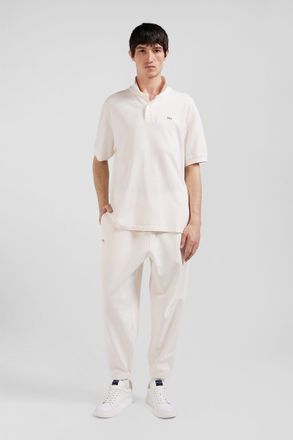 Eden Park Polo Manches Courtes Unisexe En Piqu&eacute; Coton &Eacute;cru Surteint Coupe Oversized