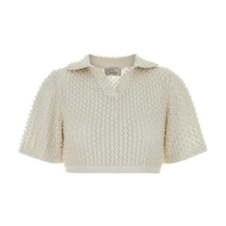 Giuseppe Di Morabito Femme, Pulls, Blanc, Taille: 38 FR V-neck Tricots