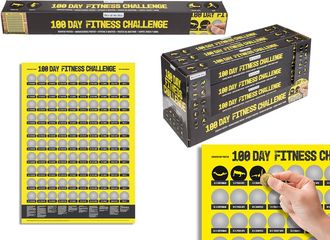 Out of the Blue Kratz-Poster, 100 Tage Fitness, ca. 42 x 60 cm, in farbigem Geschenkkarton, 12 Stück im Display