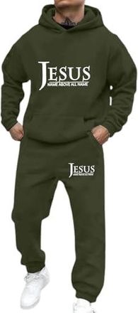 Generic Surv&ecirc;tement pour homme - Ensemble complet avec imprim&eacute; lettres - Sweat &agrave; capuche ample - Jambe droite - Pantalon de surv&ecirc;tement d&eacute;contract&eacute; - Sport qu