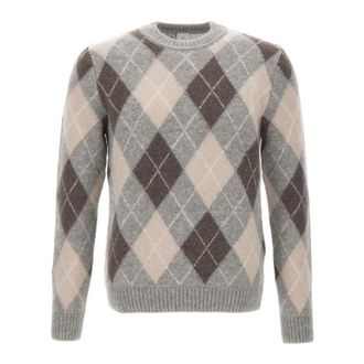 Eleventy Homme, Pulls, Multicolore, Taille: M Pull Col Rond Argyle