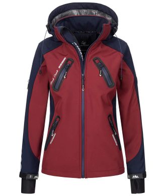 Rock Creek Damen Softshell Jacke Windbreaker Regenjacke &Uuml;bergangsjacke Softshelljacke Damenjacke Regenmantel Outdoorjacke Kapuze D-441 Weinrot 4XL