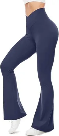 Generic Pantacourt d&eacute;t&eacute; &eacute;vas&eacute; pour femme - Pantalon de sport &eacute;vas&eacute; avec poche pour le yoga, le fitness, le yoga - Pantalon de yoga pour femme, Bleu marine, XX
