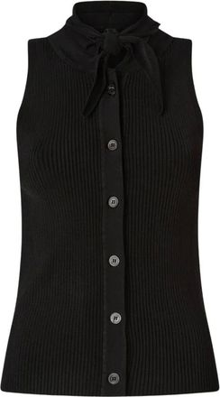 Pinko Pinko, Femme, Tops, Noir, Taille: 36 FR Top avec bandana et boutons