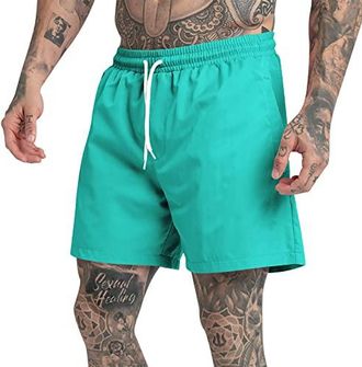 Generic Pantalon multifonctionnel 5 minutes pour homme - Couleur unie - Short de sport de plage - Short de fitness, bleu ciel, 3XL