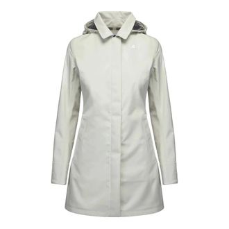 K-Way Wei&szlig;er Damenparka mit Logo - - Coats - Damen - Wei&szlig; - S