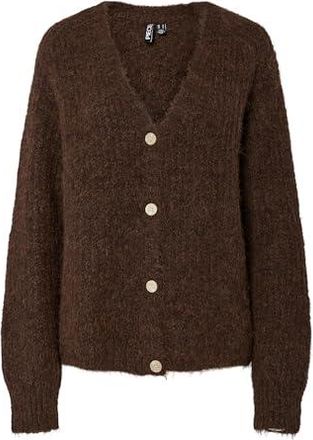 Pieces Femme V-Neck Knit Pccleo Ls Cardigan en Tricot &Agrave; Col V Noos BC, Hot Fudge, S EU
