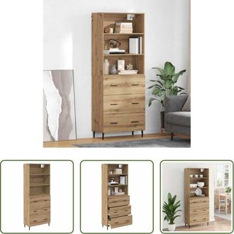 vidaXL Schubladen - Highboard mit Schubladen Artisan-Eiche 69,5 x 34 x 180 cm