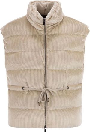 PESERICO Femme, Vestes, Beige, Taille: 40 FR Gilet en Velours Duvet&eacute;