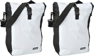 Fischer Gep&auml;cktr&auml;gertasche, Fahrradtasche, wasserdicht, 18 Liter, wei&szlig;