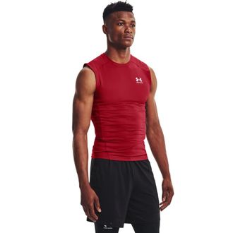 Under Armour Armour HeatGear Kompressions-T-Shirt für Herren, ärmellos, makellos (834)/Weiß, Größe XXL