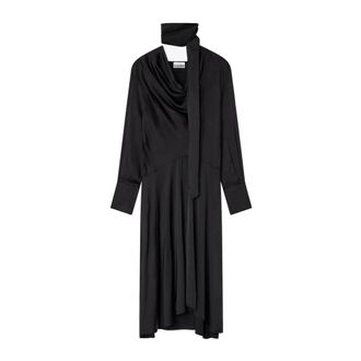 Ganni Bedrucktes Midikleid mit Rollkragen und langen &Auml;rmeln - - Dresses - Damen - Schwarzk - M
