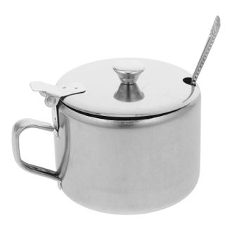 Angoily Edelstahl Gew&uuml;rzglas mit Deckel und L&ouml;ffel Mittelgro&szlig;er Zuckerbeh&auml;lter f&uuml;r Salz und Gew&uuml;rze Platzsparende Aufbewahrung f&uuml;r K&uuml;che und Haushalt