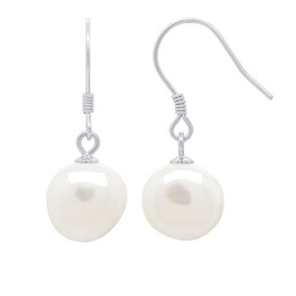 Ateliers Saint Germain Hängende Ohrringe, echte Süßwasser-Zuchtperlen, Barock, 10-11 mm