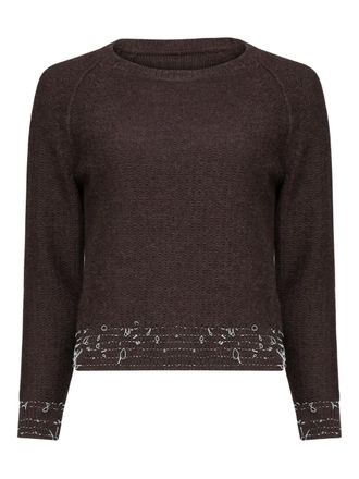 Maison Margiela Cardigan mit rundem Ausschnitt - Braun