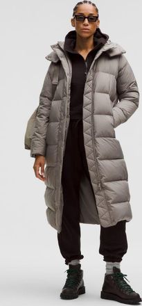 lululemon Doudoune longue Wunder Puff en duvet à capacité de remplissage 600 cuin pour Femmes - Gris - Taille 12