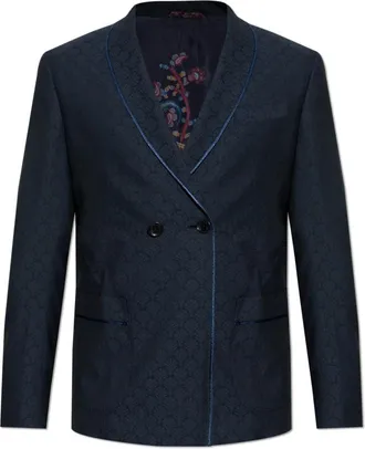 Etro Homme, Vestes, Bleu, Taille: M Blazer Crois&eacute; en Laine