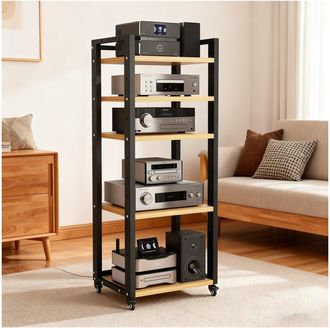 Generic Audio Rack HiFi Regal 5-lagiges Eckregal F&uuml;r AV-Medien, Audio-Video-Medienst&auml;nder/Entertainment-Center, Verst&auml;rker/Lautsprecher/Plattenspieler/CD-Rack