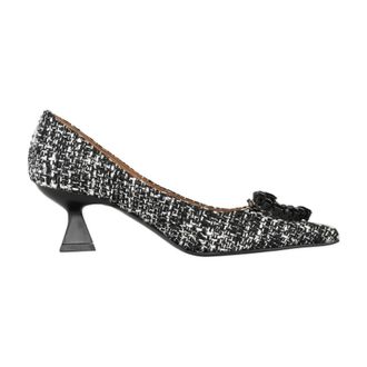 Roberto Festa Milano Wei&szlig;e Tweed Pumps mit Herz-Juwel - - Shoes - Damen - Schwarzk - 37 EU
