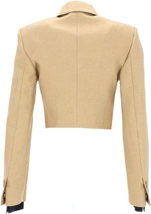 Max Mara Cropped Linen Jacket - Beige