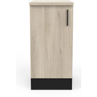 PEGANE Meuble bas de cuisine 1 porte coloris chêne kronberg, noir mat - Longueur 40 x Hauteur 85 x Profondeur 60 cm -PEGANE