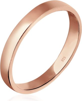 Elli Ring Damen Basic Verlobung in 925 Sterling Silber Rosévergoldet