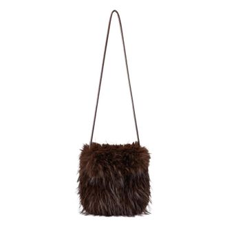 Luisa Cerano Femme, Sacs, Brun, Taille: ONE Size Sac Boh&egrave;me effet fourrure