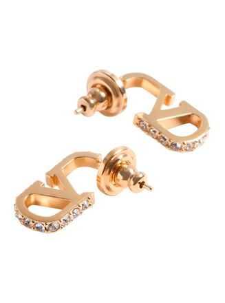 Valentino Garavani Womens Earrings Vlogo Bronze Metallic