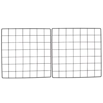 Hemobllo 2 St&uuml;ck Quadratische Fotogitter aus Eisen 35x35cm Wandgitter mit Aufbewahrung f&uuml;r Fotos Postkarten und Dekoration Wandpaneel f&uuml;r Wohnzimmer B&uuml;ro Schla