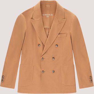 Circolo 1901 Double-Breasted Jacket in Light Jersey Nutmeg / 48